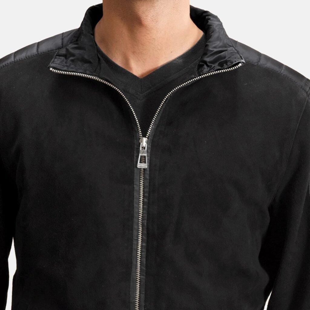 Ethan Hybrid Suede Bomber Jacket - nualeatherjackets.com