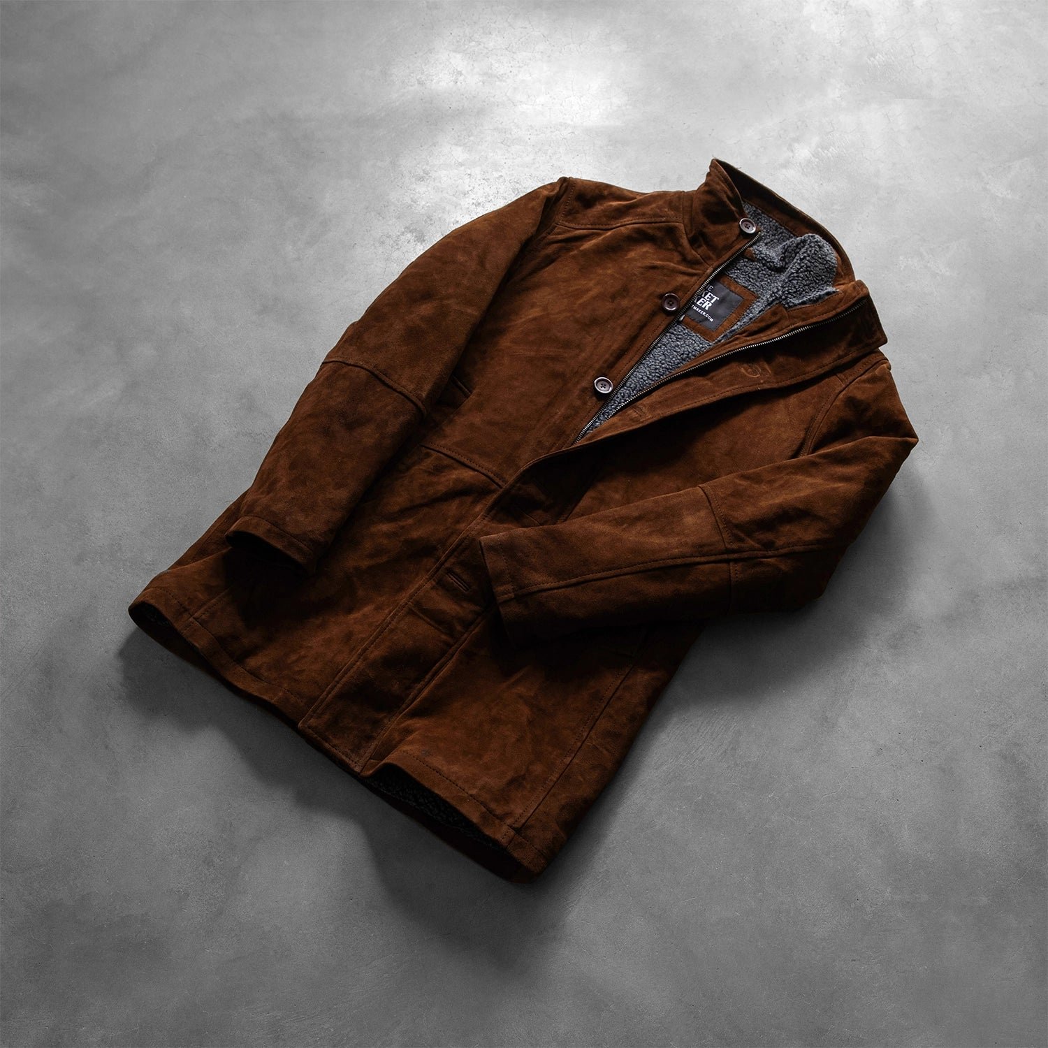 Sheriff Brown Suede Jacket – Goatskin Fur-Lined Outerwear